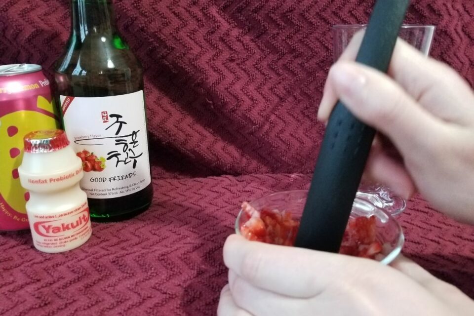 4-Ingredient Creamy Strawberry Soju Cocktail
