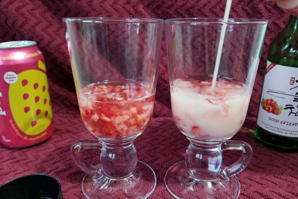 4-Ingredient Creamy Strawberry Soju Cocktail