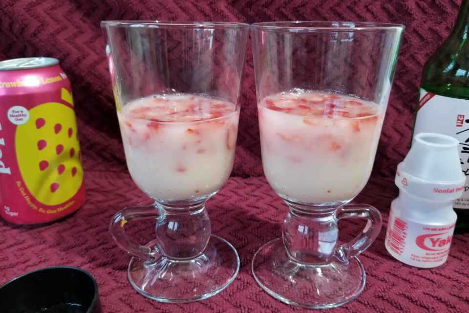 4-Ingredient Creamy Strawberry Soju Cocktail
