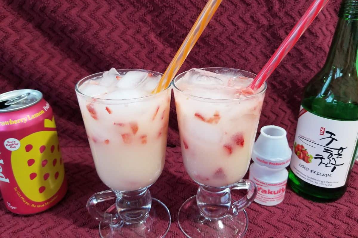 4-Ingredient Creamy Strawberry Soju Cocktail